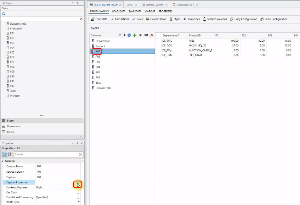 How To Use Column Captions for Time Frame Columns | Profitbase Docs